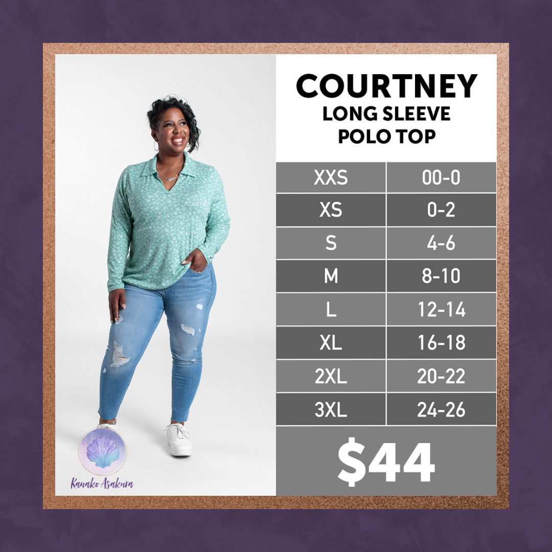 LuLaRoe Courtney Long Sleeve Polo