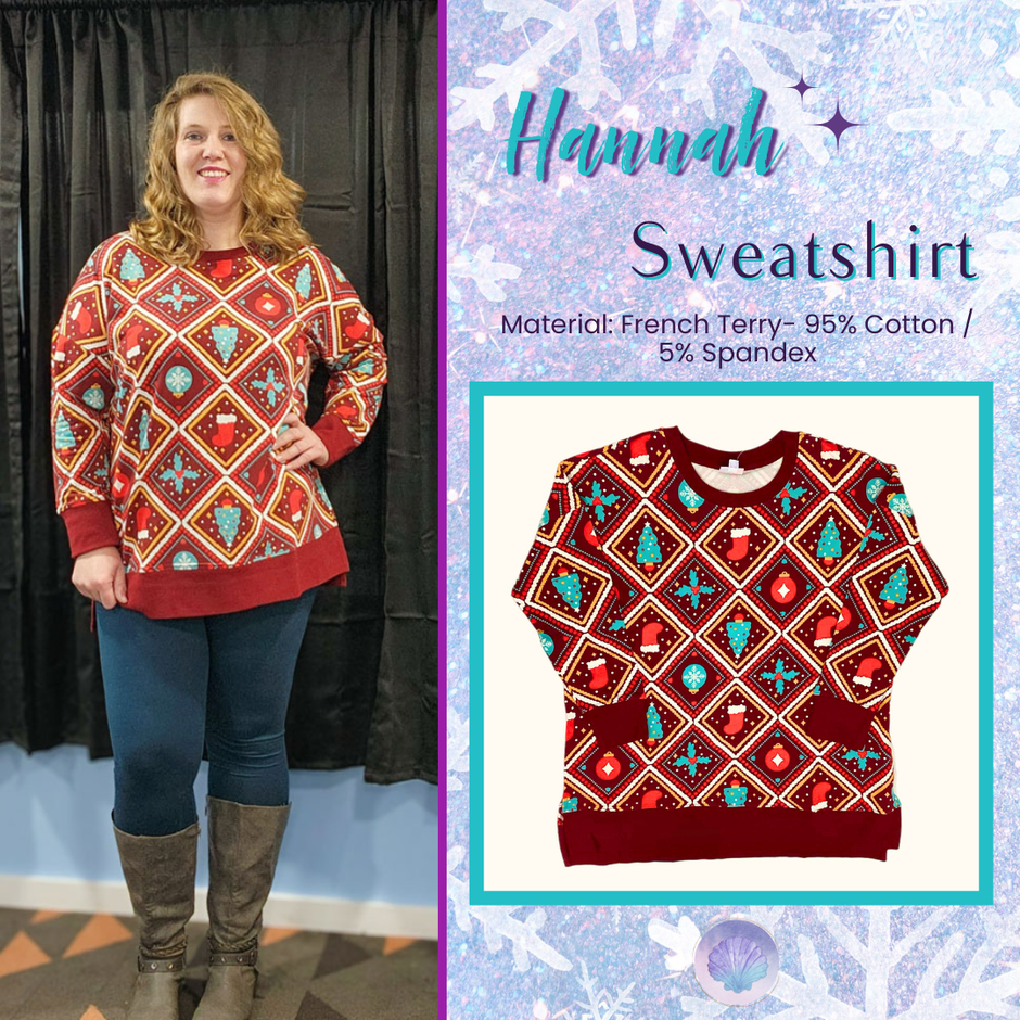 LuLaRoe Holiday Hannah Sweatshirt – Warm Wishes Cozy Style