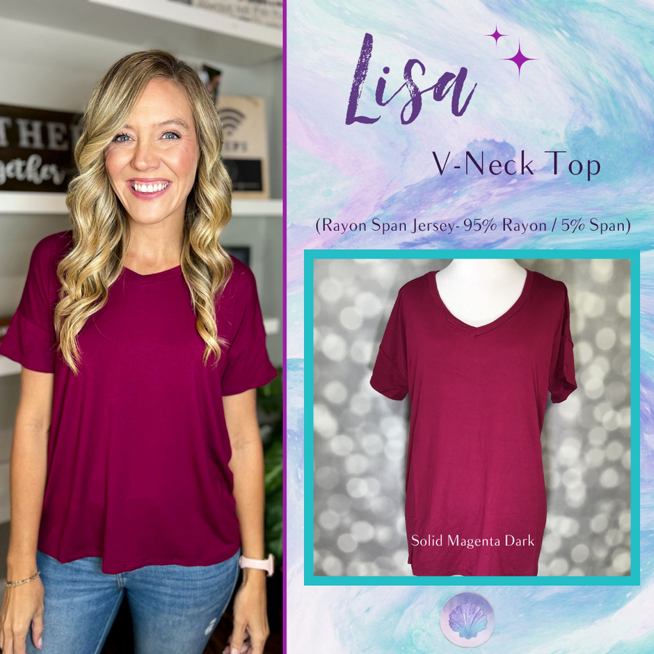 LuLaRoe Lisa V-Neck Top – Made in USA | Flattering Fit XXS–3XL