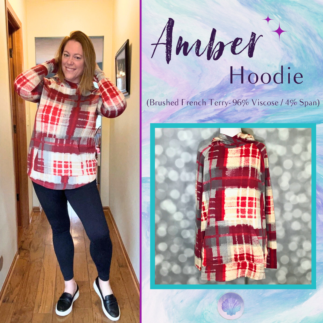 LuLaRoe LuLaRoe Amber Hoodie - Crimson Heritage Plaid