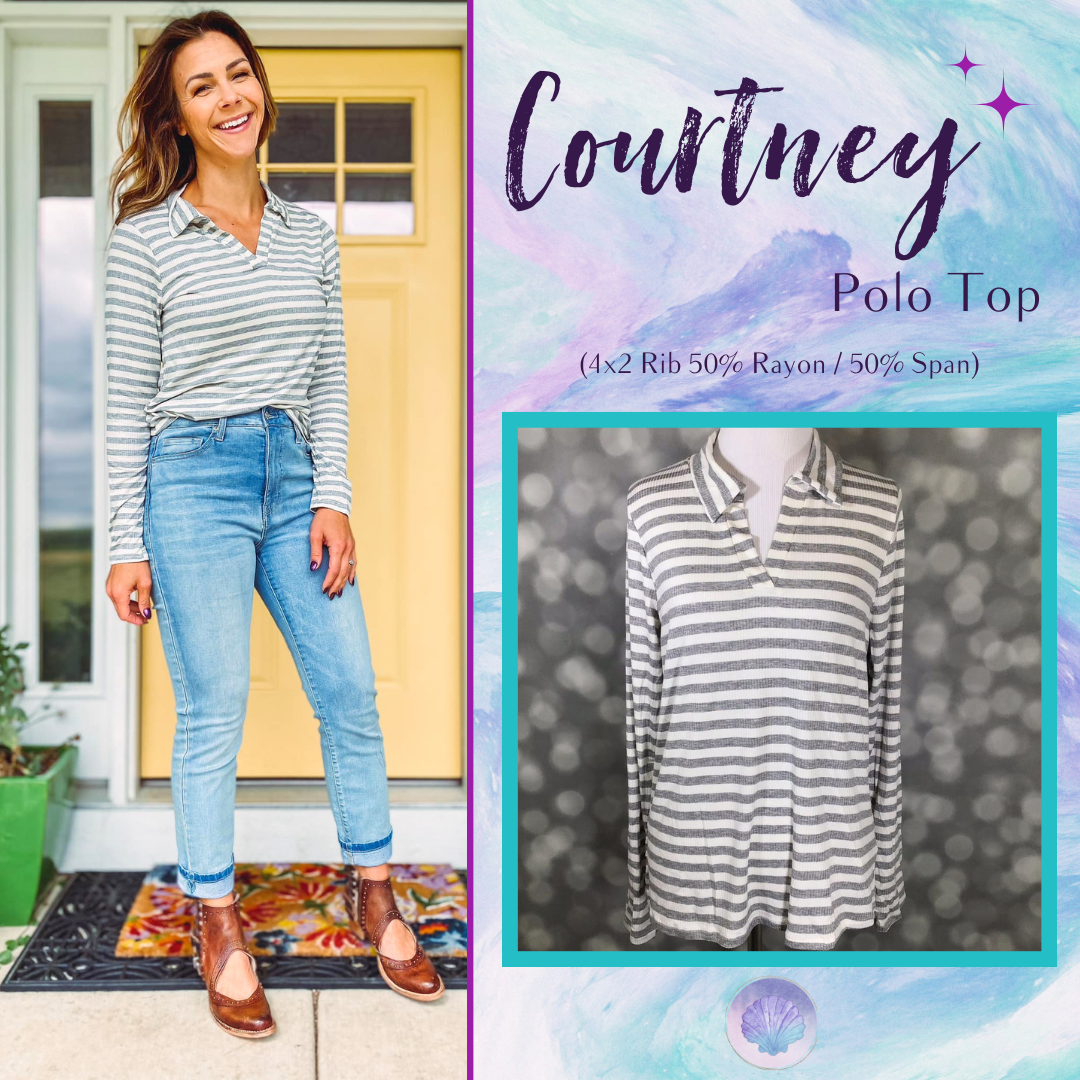 LuLaRoe Courtney - Coastal Grey Stripe