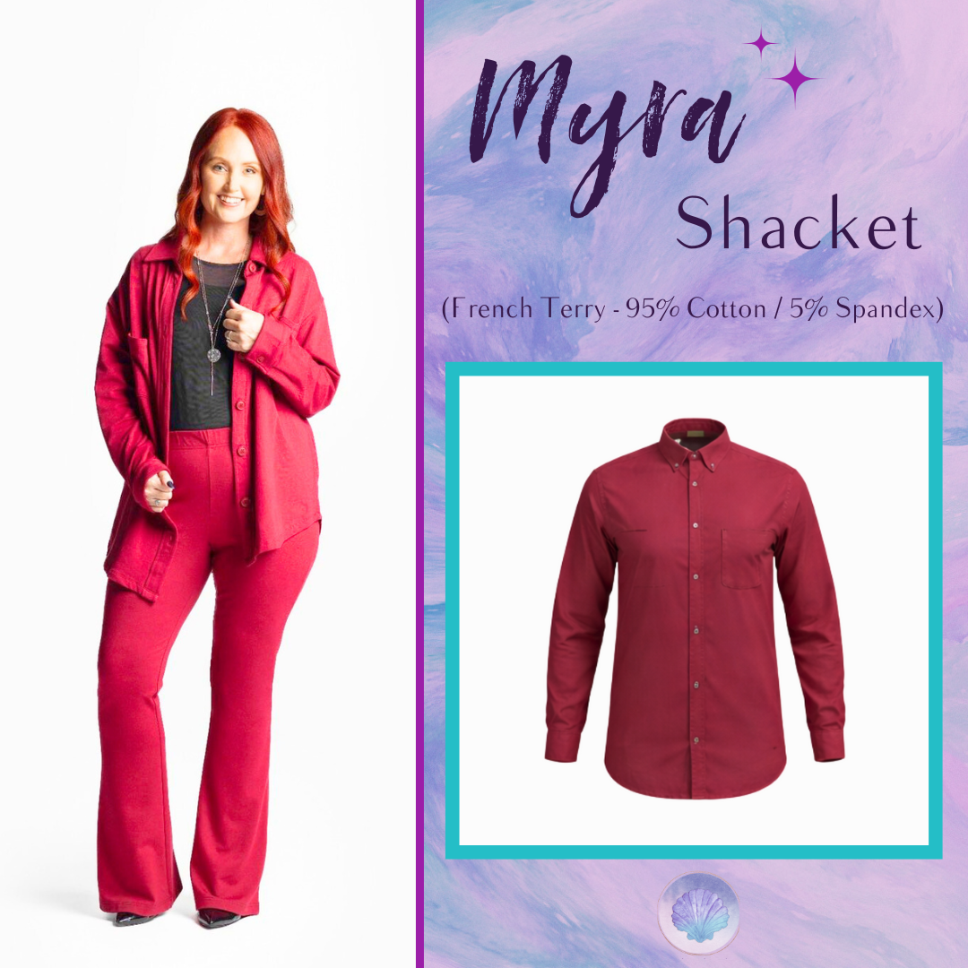 LuLaRoe LuLaRoe Myra Shacket - Solid Crimson Heritage