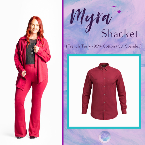 LuLaRoe LuLaRoe Myra Shacket - Solid Crimson Heritage