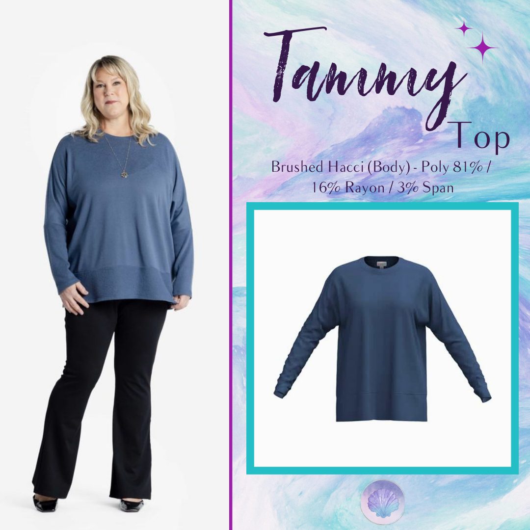 LuLaRoe LuLaRoe Tammy Top — Solid Coastal Steel Blue